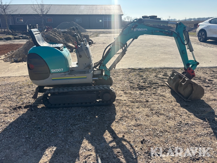Minigrävare Kobelco SK007-3, Hörby, Klaravik auktioner