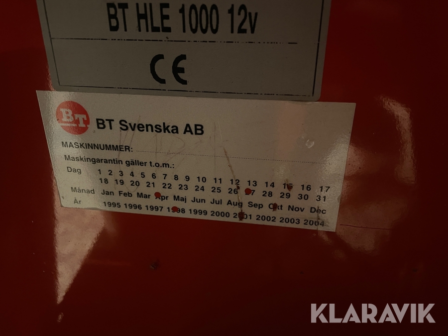 Pallkragar BT HLE 1000 12v, Falun, Klaravik auktioner