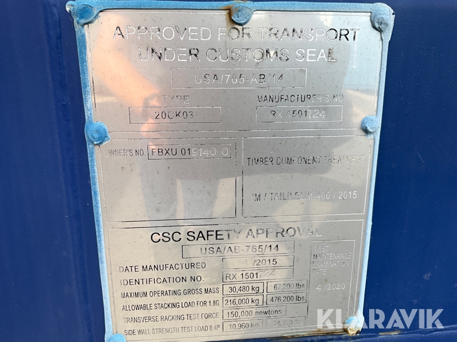 Förrådscontainer, Borås, Klaravik auktioner