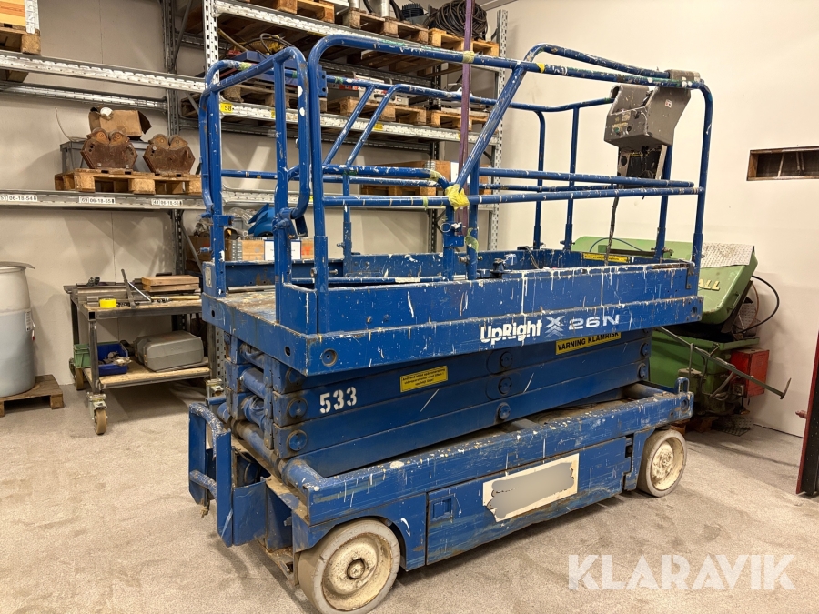 Saxlyft UpRight 26N, Hallstahammar, Klaravik auktioner