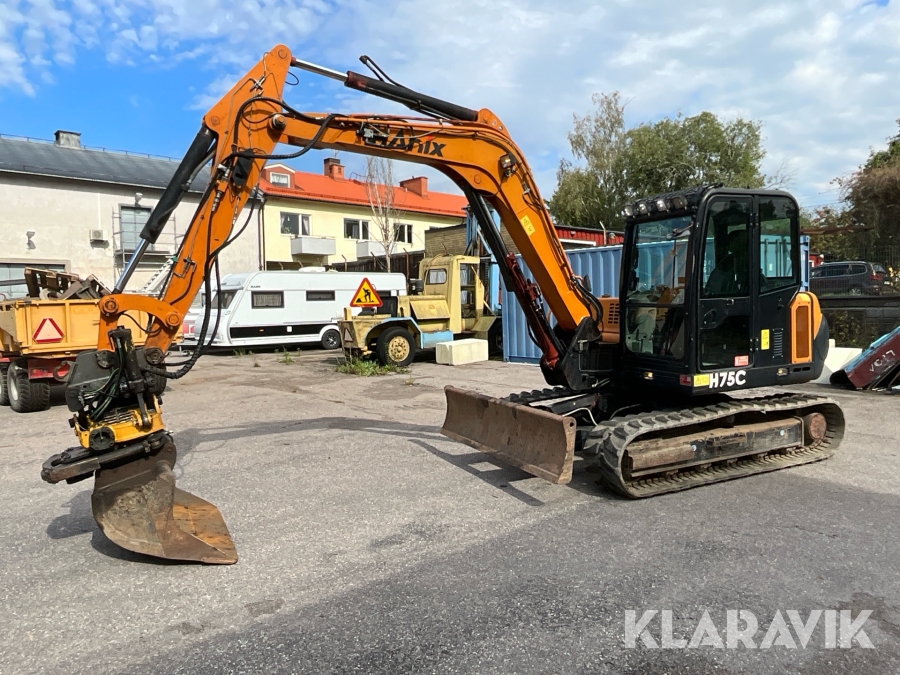 Grävmaskin Hanix H75C, Katrineholm, Klaravik auktioner