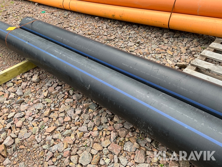 Tryckrör Pipelife PE100 SDR17 - Svart med blå stripe, Helsin