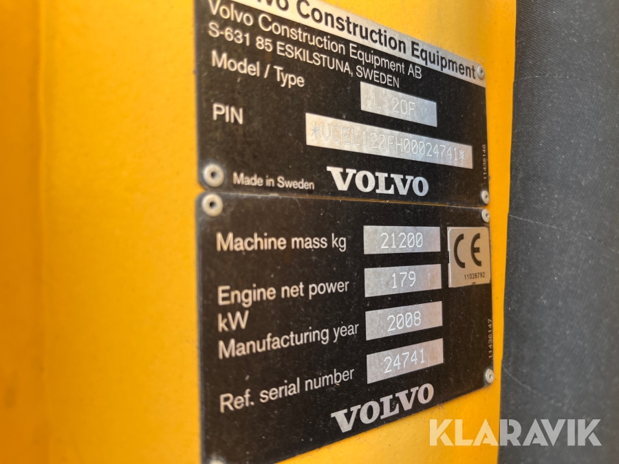 Hjullastare Volvo L120F, Boxholm, Klaravik auktioner