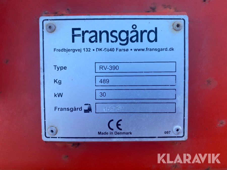 Strängläggare Fransgård RV-390, Helsingborg, Klaravik auktio