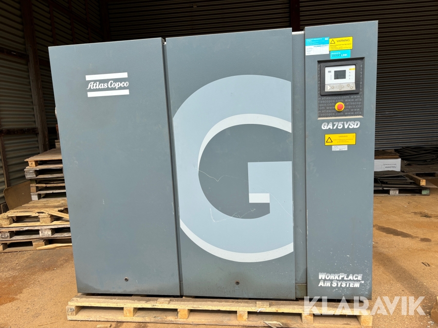 Kompressor Atlas Copco GA75VSD, Örebro, Klaravik auktioner