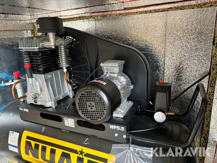 Kompressor Nuair NB5/5,5CT/200, Eksjö, Klaravik auktioner