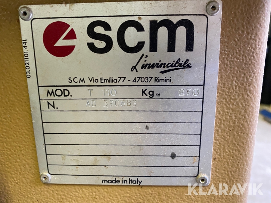 Bordsfräs Scm T110 med mataraggregat