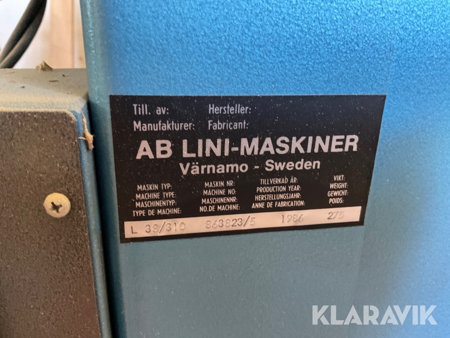 Rikt och planmaskin Luna L38/310, Hagfors, Klaravik auktione