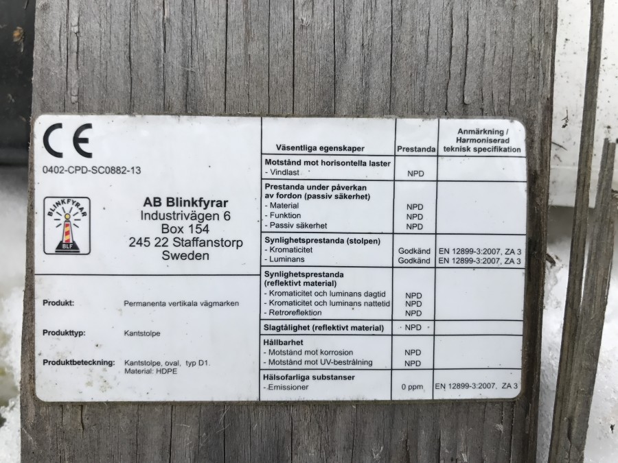 Klaravik Auktioner | Reflexstolpe / Kantstolpe