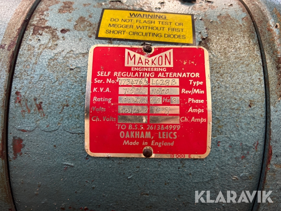 Generator Markon LC28B, Laholm, Klaravik auktioner