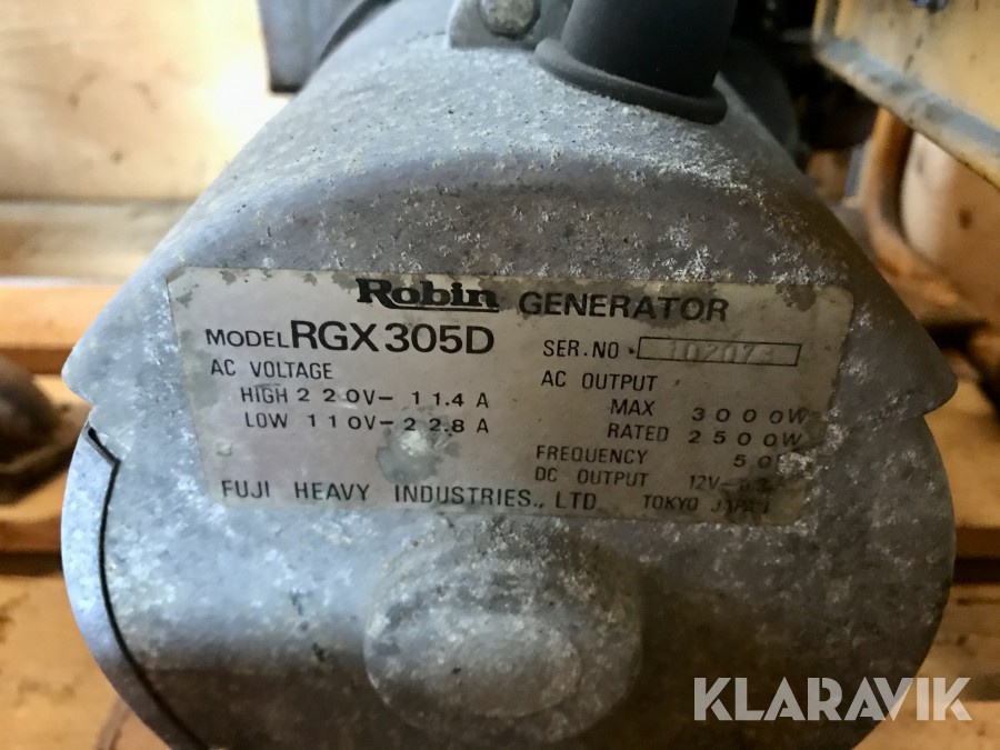 Klaravik Auktioner | Elverk Robin RGX 305D