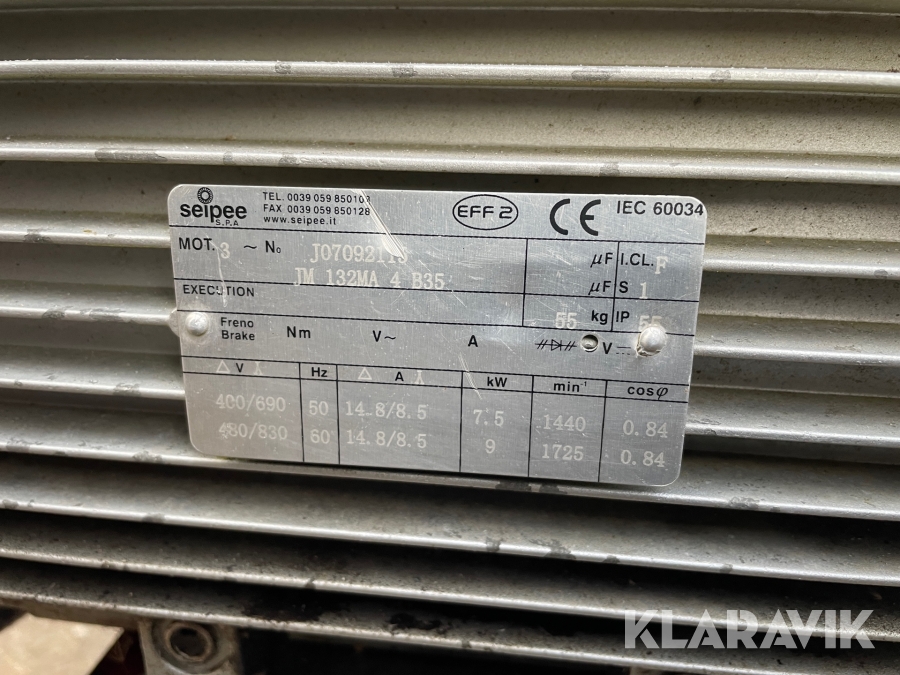 Elmotor Seipee K07092115, Sollefteå, Klaravik auktioner