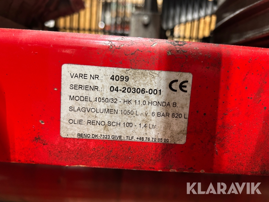 Kompressor Honda GX340 11.0, Partille, Klaravik auktioner