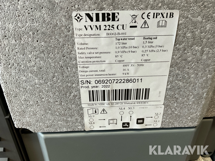 Värmepannor Nibe Vvm 225, Strängnäs, Klaravik auktioner