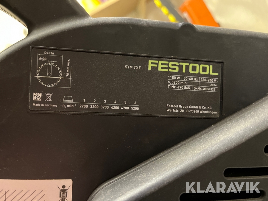 Listsåg Festool SYM 70 E, Stockholm, Klaravik auktioner