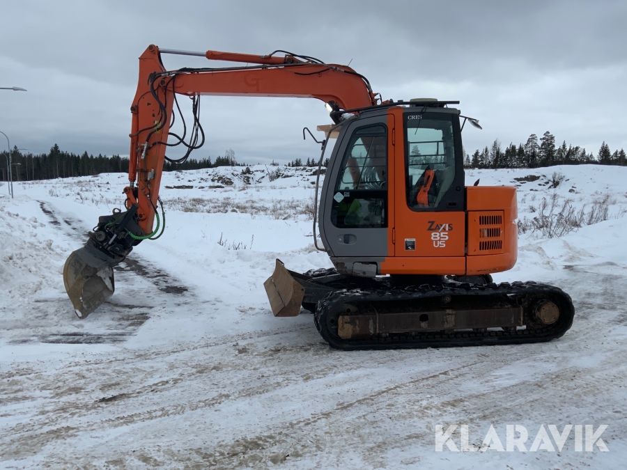 Klaravik Auktioner | Grävmaskin Hitachi Zaxis 85 US med tiltrotator