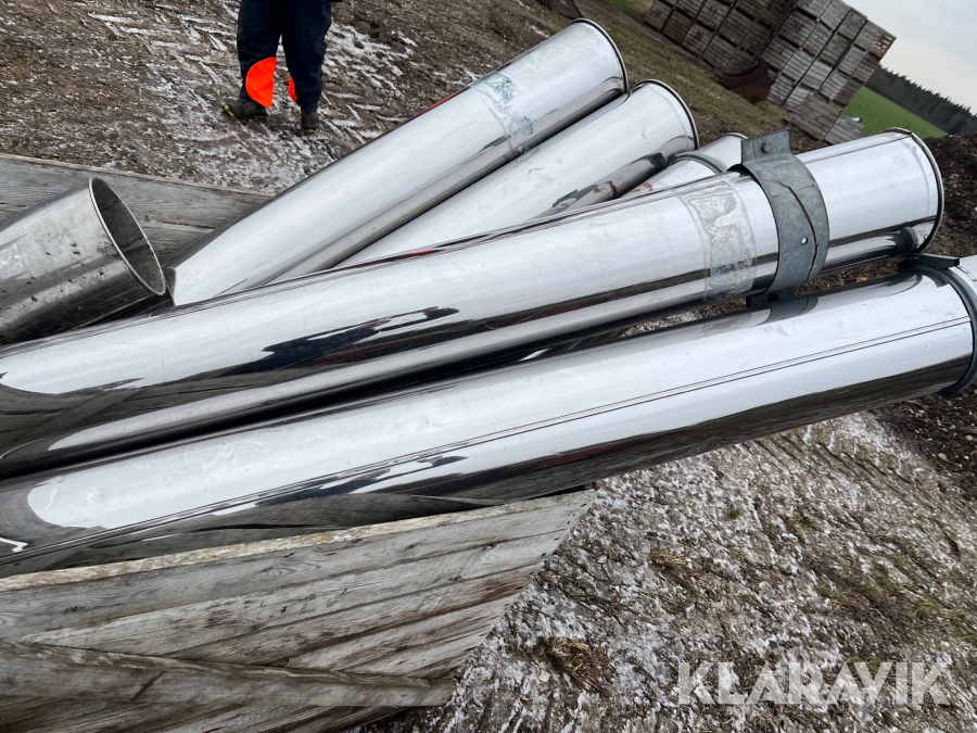 Rostfria rör till tornsilo 25cm diameter, 2m långa, Gotland,