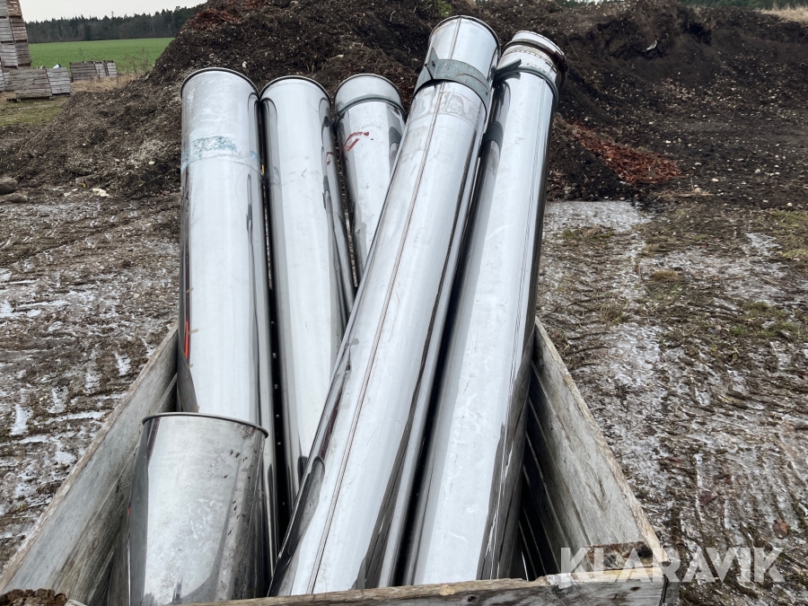 Rostfria rör till tornsilo 25cm diameter, 2m långa, Gotland,