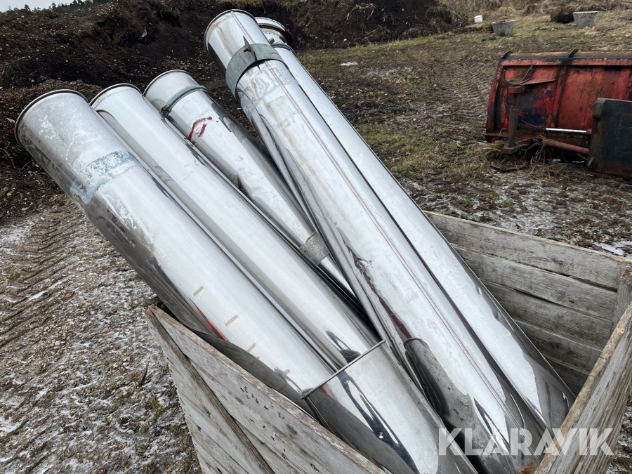 Rostfria rör till tornsilo 25cm diameter, 2m långa, Gotland,