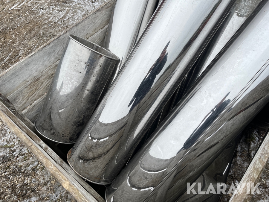 Rostfria rör till tornsilo 25cm diameter, 2m långa, Gotland,