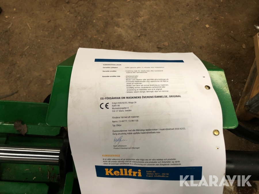 Klaravik Auktioner | Vedklyv Kellfri HK777