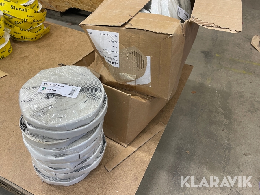 Skarvband / butyltejp 2 st lådor T Emballage, Göteborg, Klar