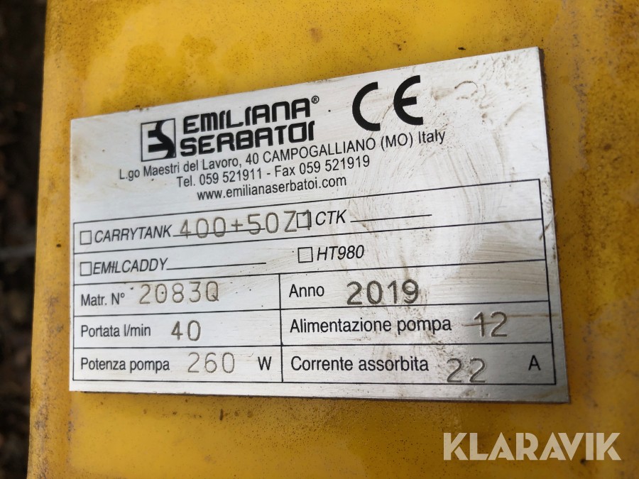 Diesel/kombitank Nima 400/50L