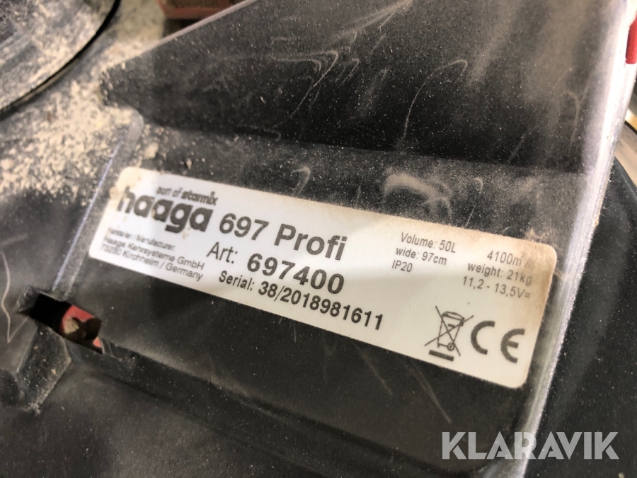 Klaravik Auktioner | Sopmaskin Haaga 697 Profi