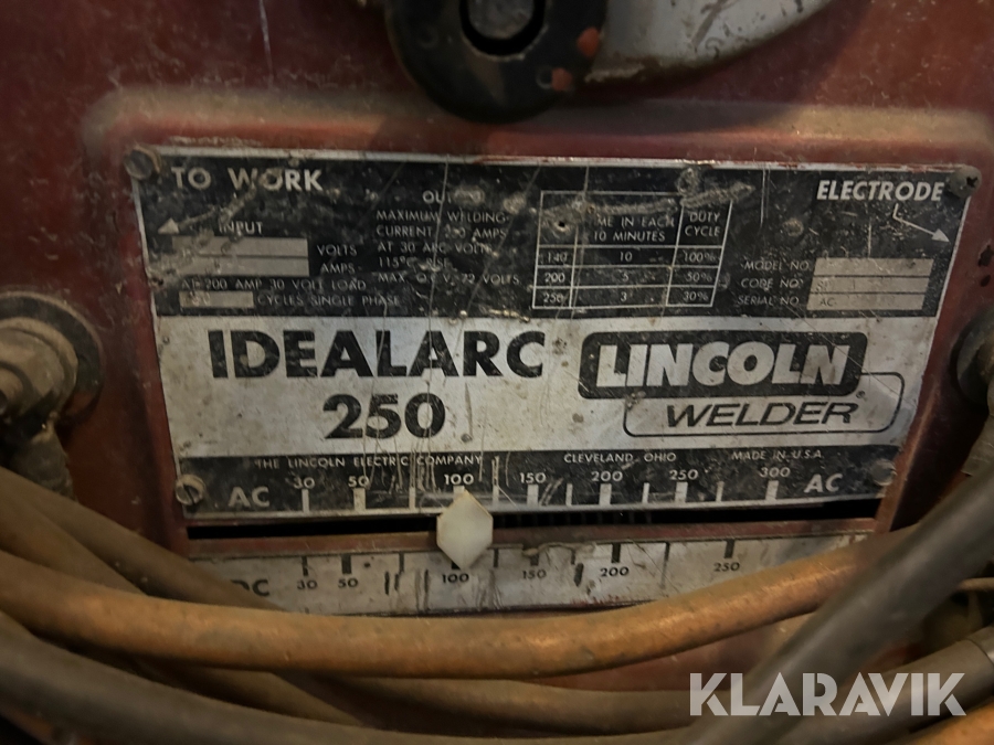 Svets Lincoln 250, Örnsköldsvik, Klaravik auktioner