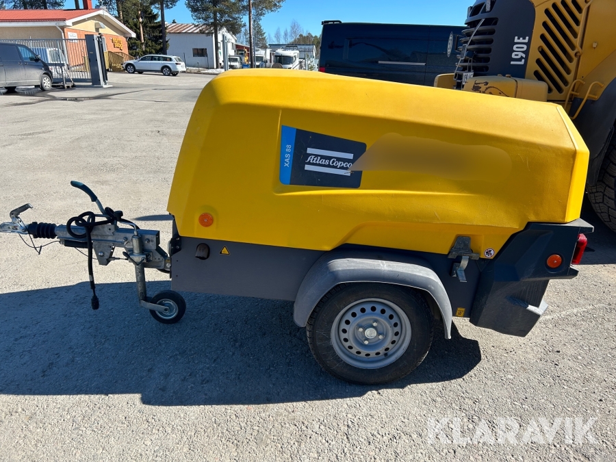 Kompressor Atlas Copco XAS 88, Kalix, Klaravik auktioner