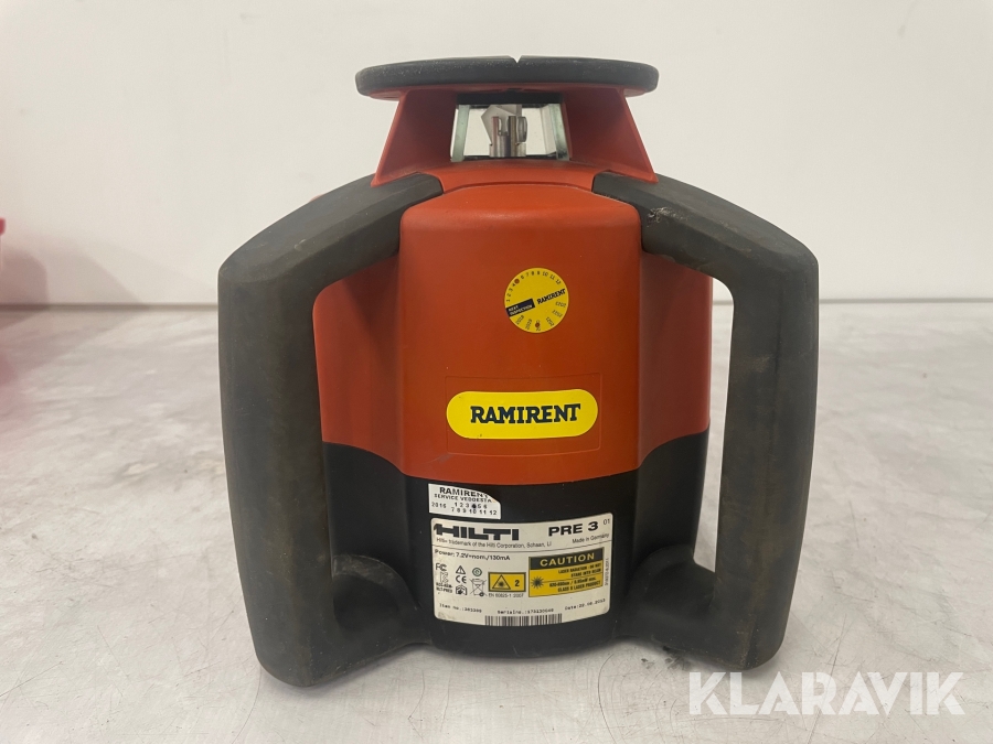 Planlaser Hilti PRE 3, Svalöv, Klaravik auktioner