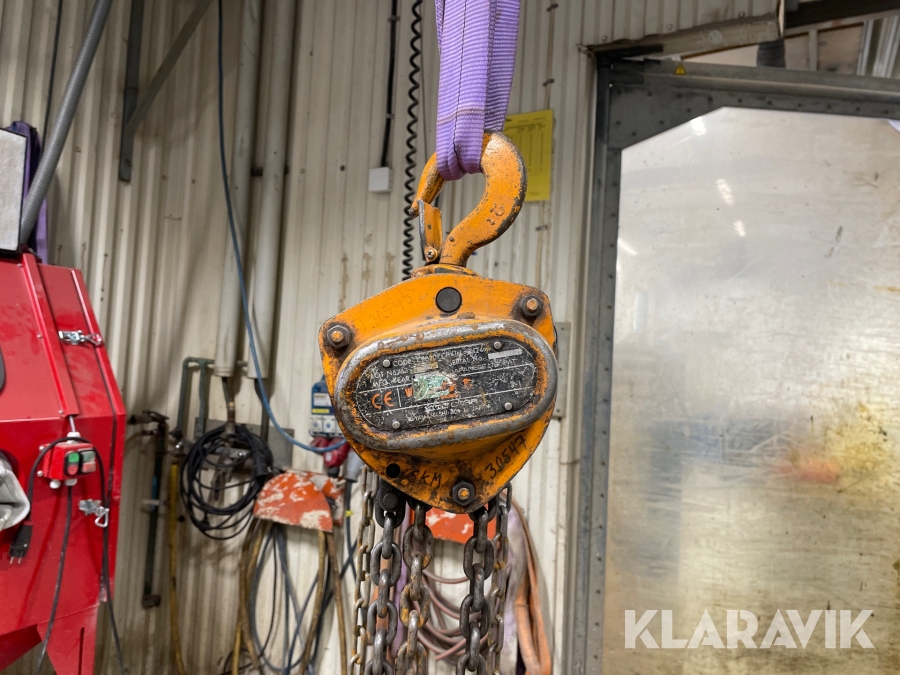 Kättingtalja Kito 200KG, Svalöv, Klaravik auktioner