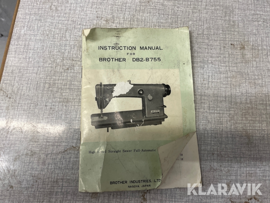 Industrisymaskin Brother DB2-B755, Falkenberg, Klaravik aukt
