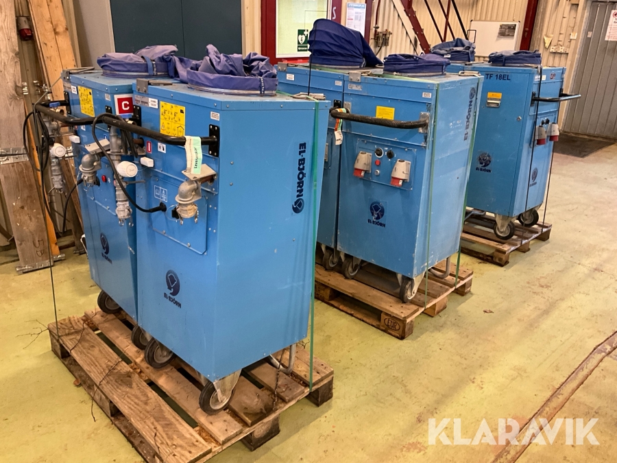 Varmluftsfläkt och hetvattenfläkt El-Björn TF 30HV, TF 18 EL