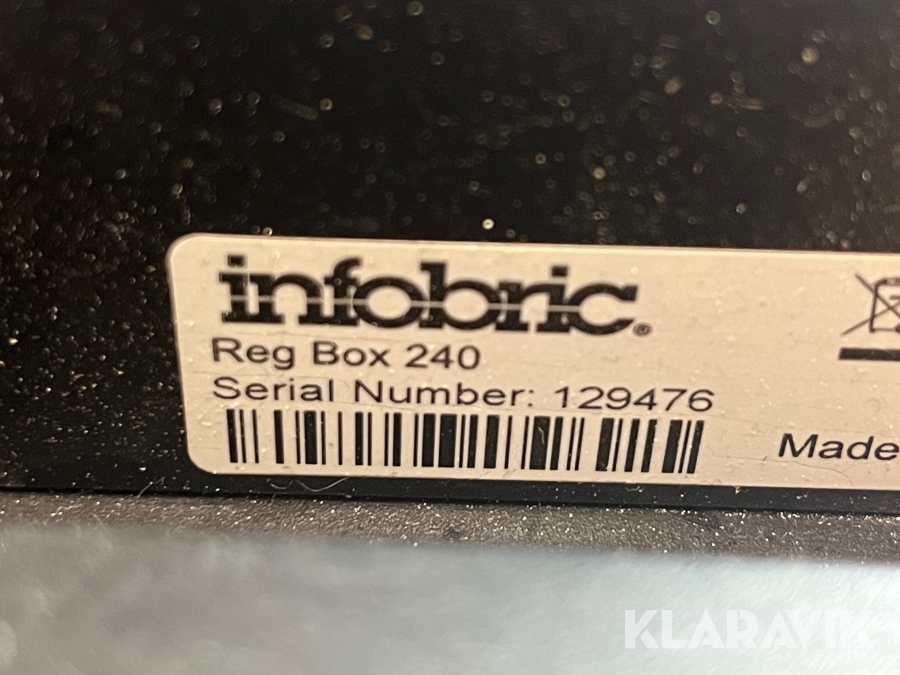 Reg Box och passerlås Infobric, Katrineholm, Klaravik auktio