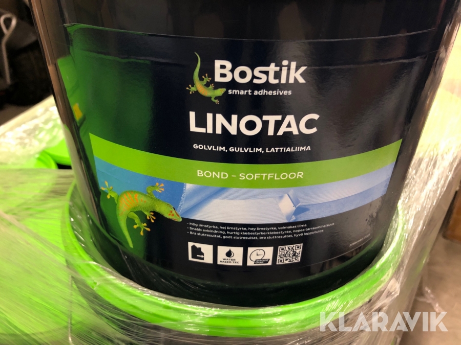 Klaravik Auktioner | Golvlim Bostik Linotac 32 förpackningar