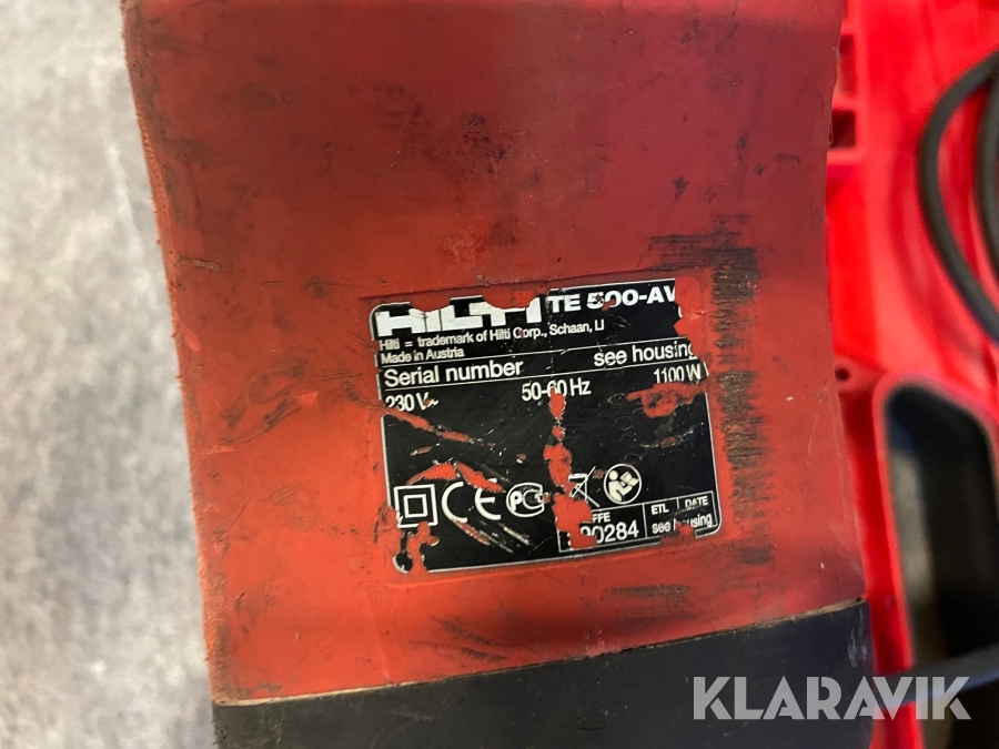 Bilmaskin Hilti TE 500 AVR, Borlänge, Klaravik auktioner