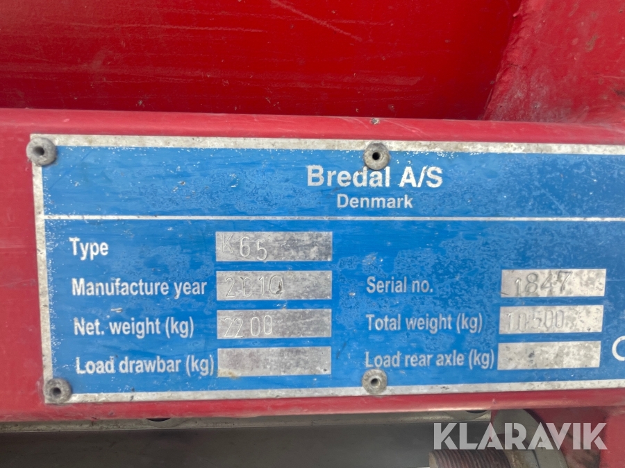 Gödselspridare/Tallriksspridare Bredal K65, Falun, Klaravik