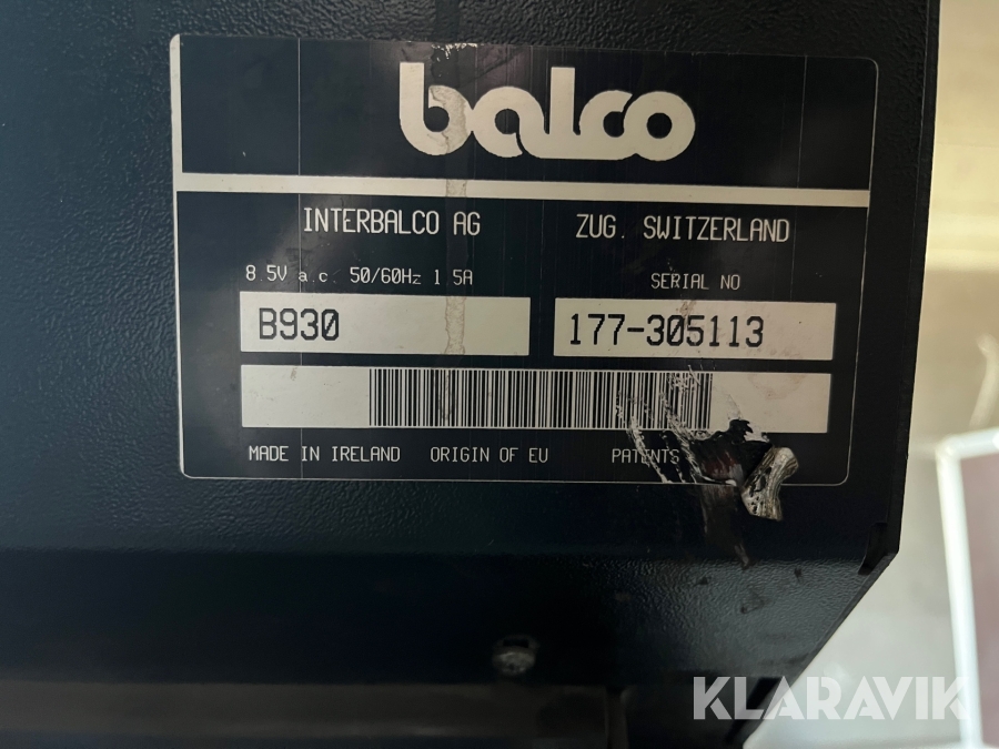 Balanseringsmaskin Balco B930, Lund, Klaravik auktioner
