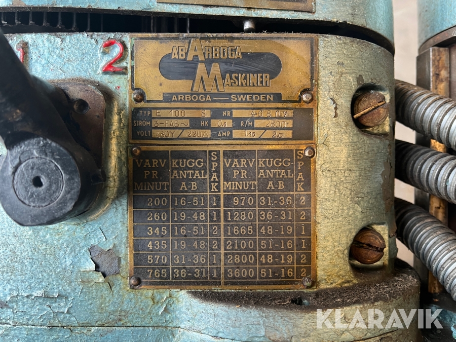 Pelarborrmaskin Arboga Maskiner E-100 S, Vara, Klaravik aukt