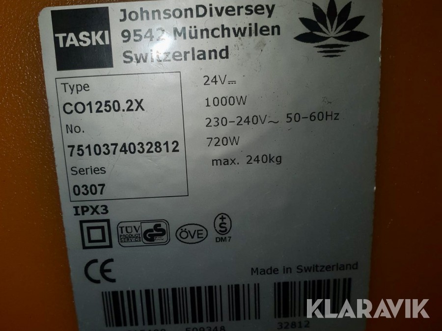 Skurmaskin Taski Swingo 1250B .2X