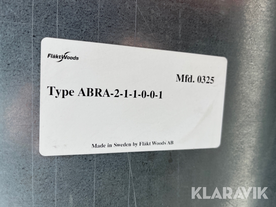 Rumsaggregat FläktWoods ABRA-2-1-1-0-0-1, Stockholm, Klaravi
