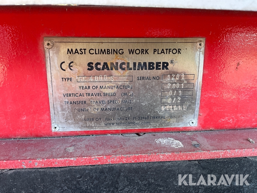 Klätterställning Scanclimber 4000S, Luleå, Klaravik auktione