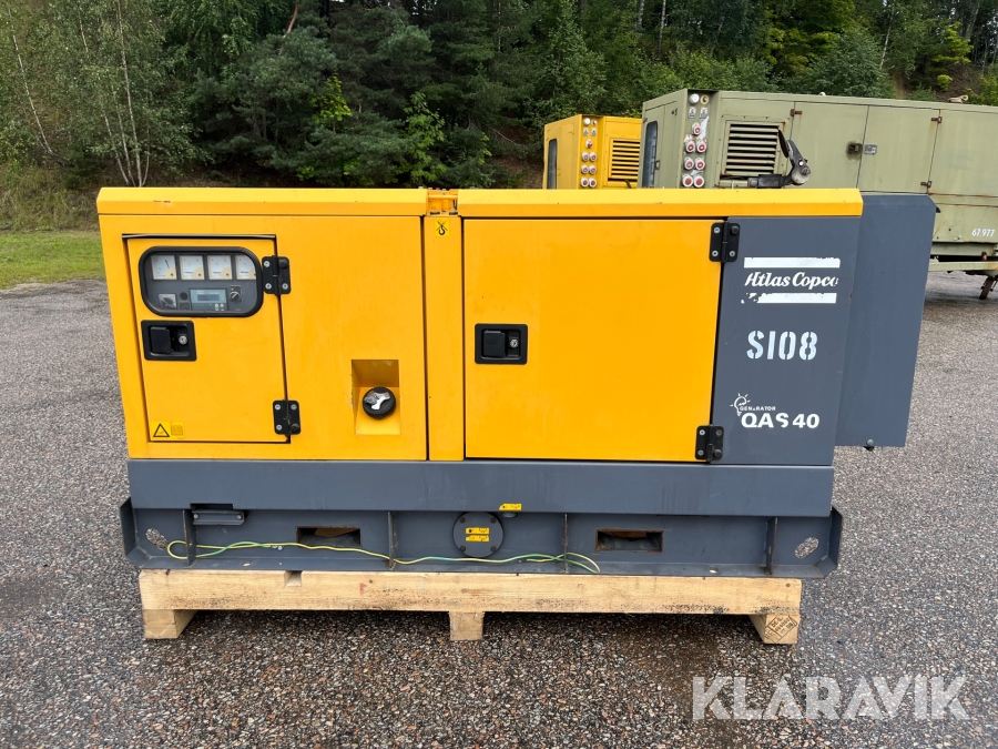 Elverk Atlas Copco Qas 40KD, Fagersta, Klaravik auktioner