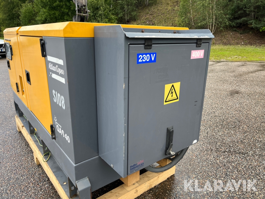 Elverk Atlas Copco Qas 40KD, Fagersta, Klaravik auktioner