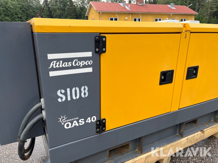 Elverk Atlas Copco Qas 40KD, Fagersta, Klaravik auktioner