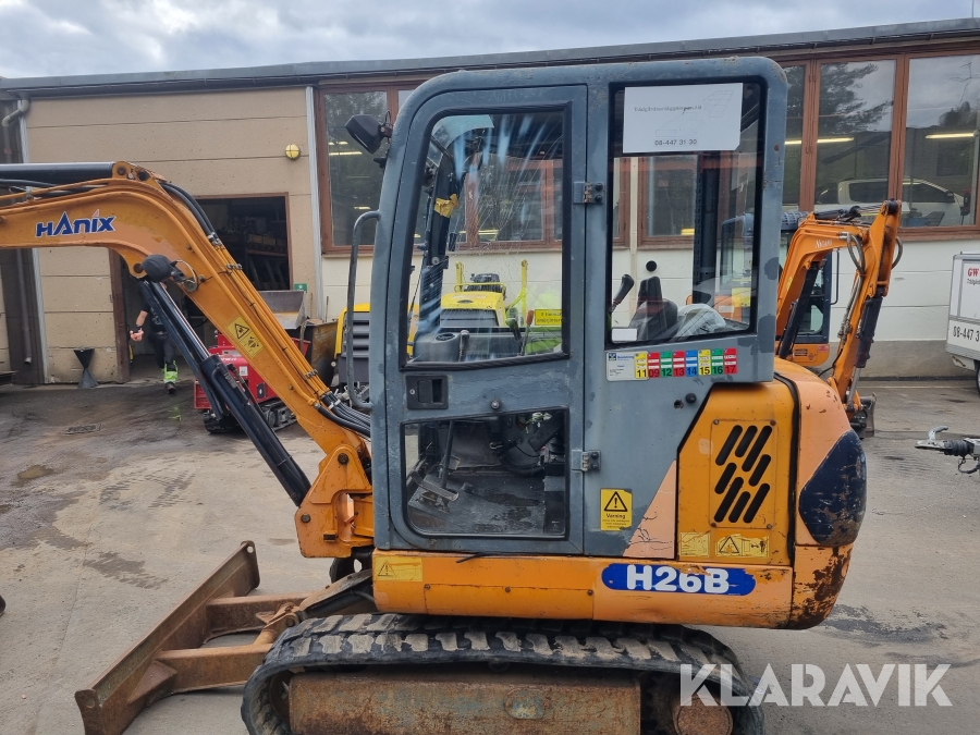Grävmaskin Hanix H26B, Haninge, Klaravik auktioner