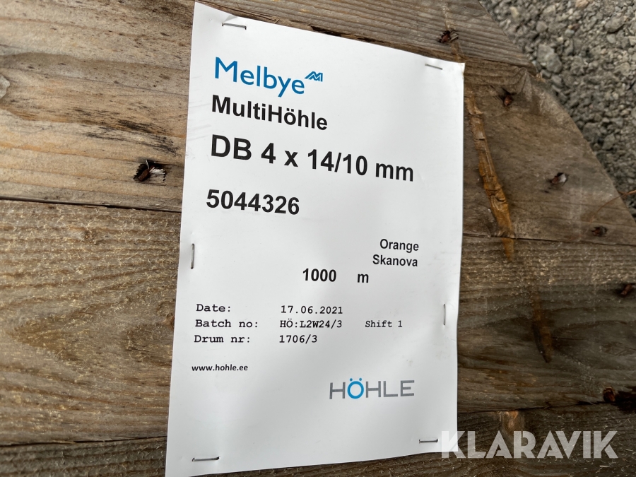 Multidukt kabel MultiHöhle Oreange skanova, Ekerö, Klaravik