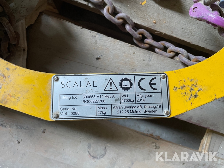 Lyftverktyg till Sandvik Krossmantlar, Karlskrona, Klaravik