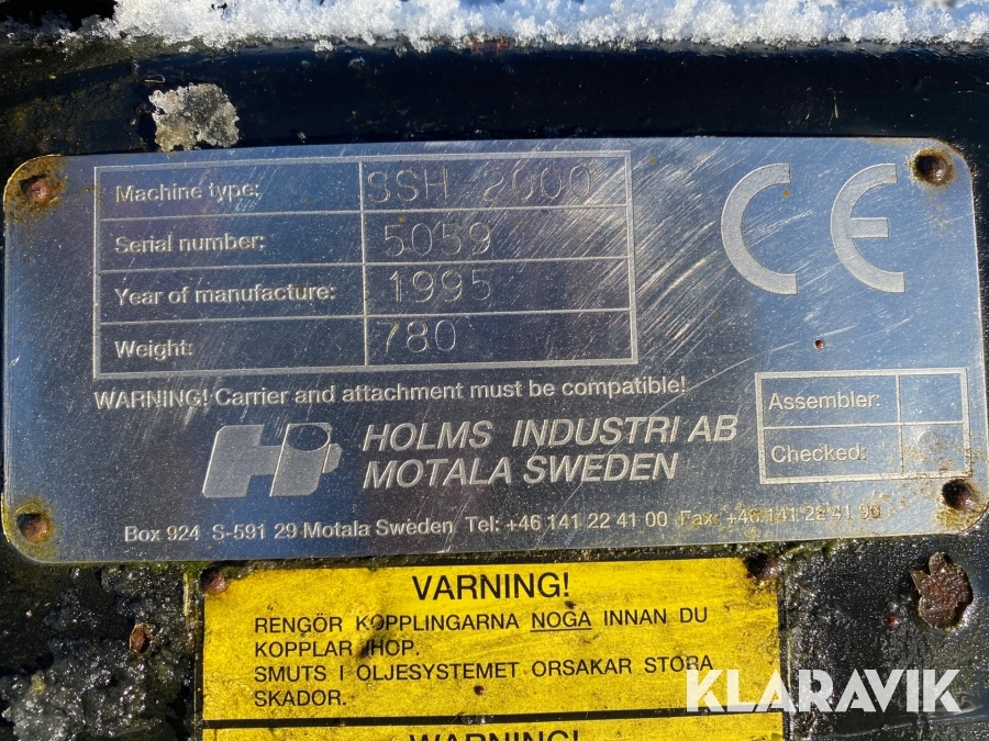 Sandspridarskopa Holms SSH 2000, Lilla Edet,